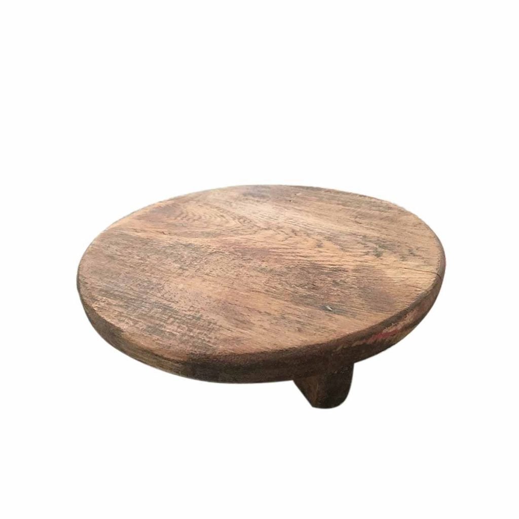 Handcrafted Round Solid Indian Carved Wooden Chapati Plate Natural ...