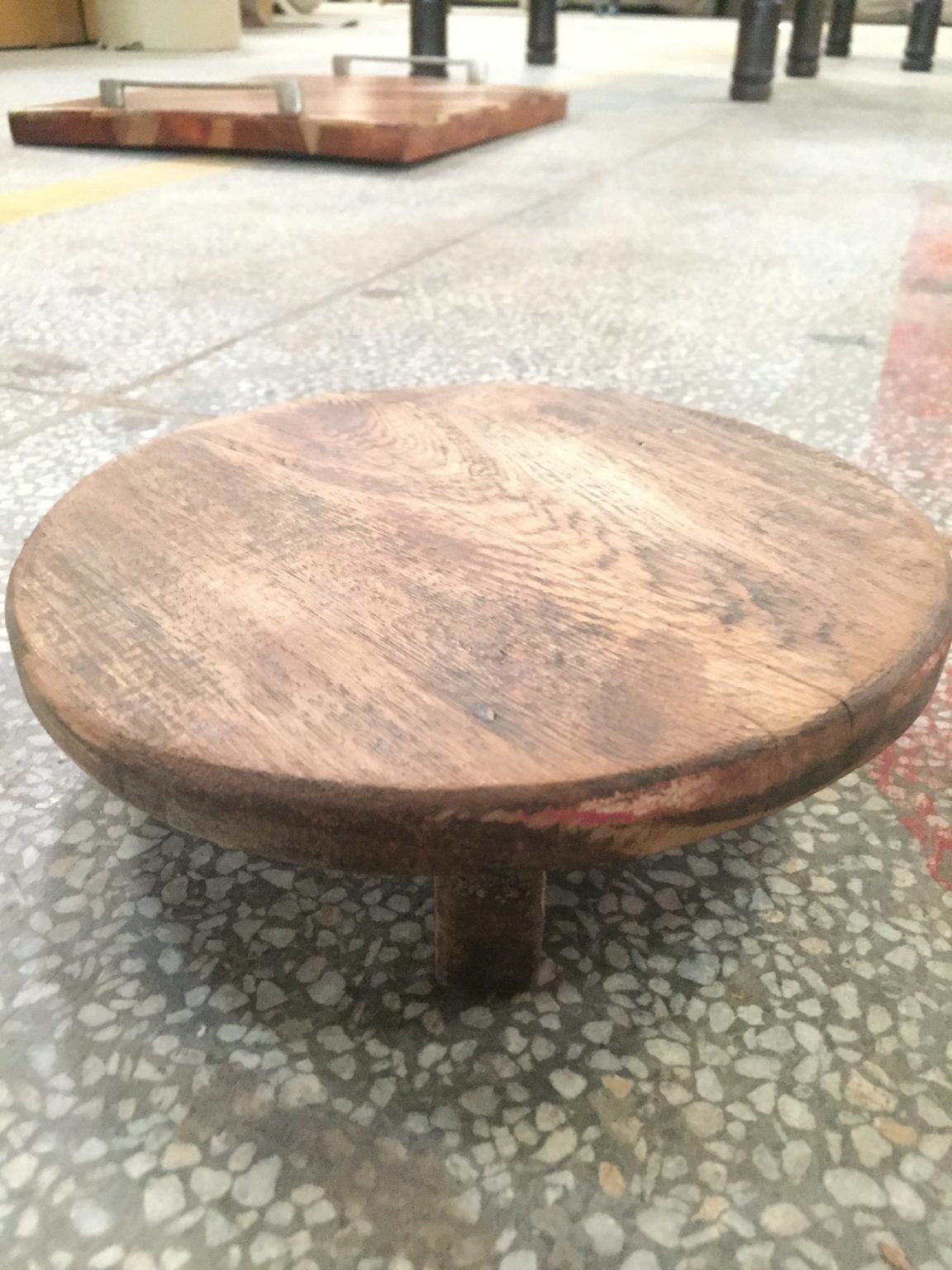 Handcrafted Round Solid Indian Carved Wooden Chapati Plate Natural ...